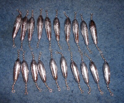 1OZ 1.5OZ INLINE TROLLING SINKERS WITH #6 BALL BEAD CHAIN SWIVELS | eBay