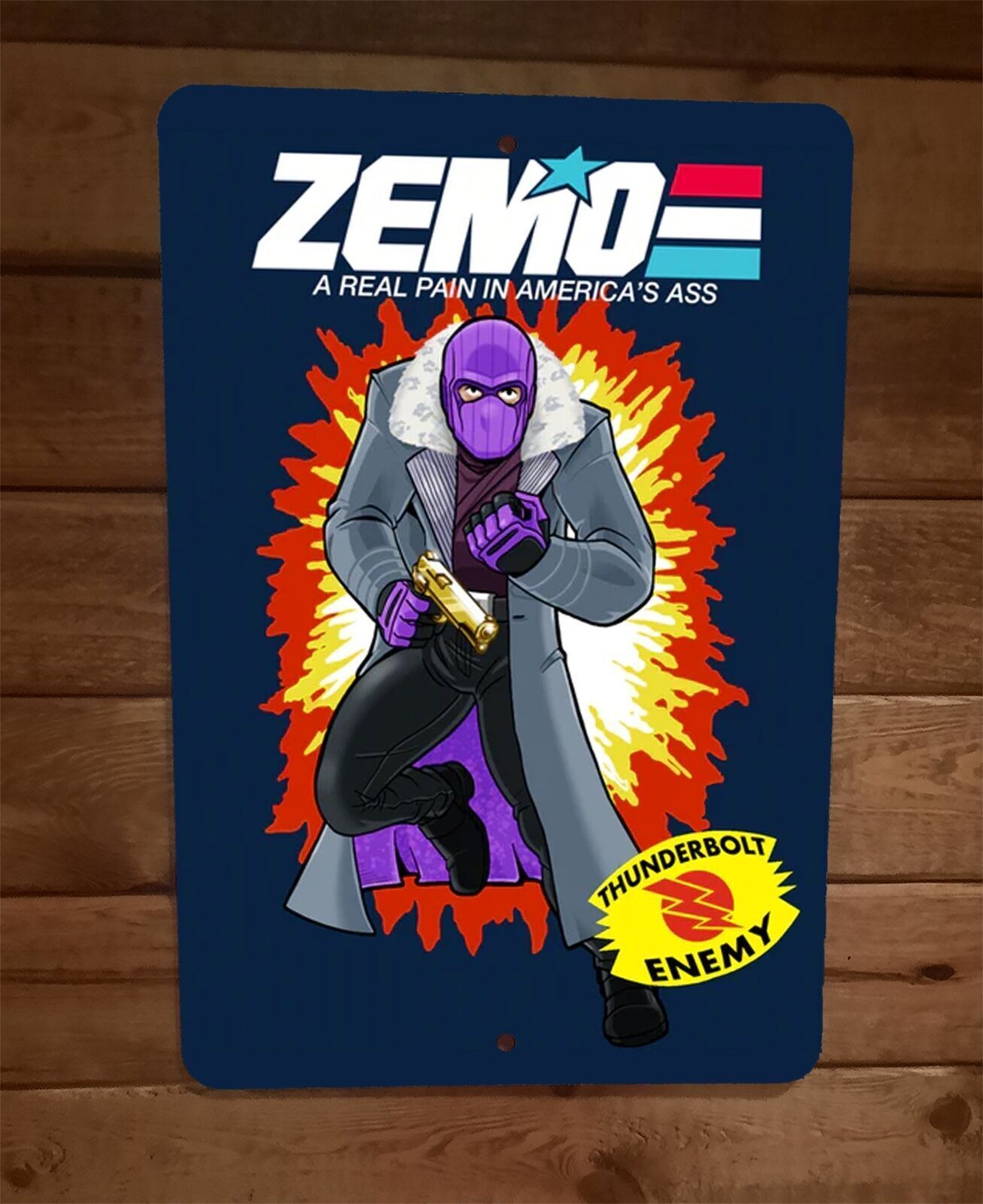 Thunderbolt Zemo a Real Pain in Americas A** GI Joe Parody 8x12 Metal ...