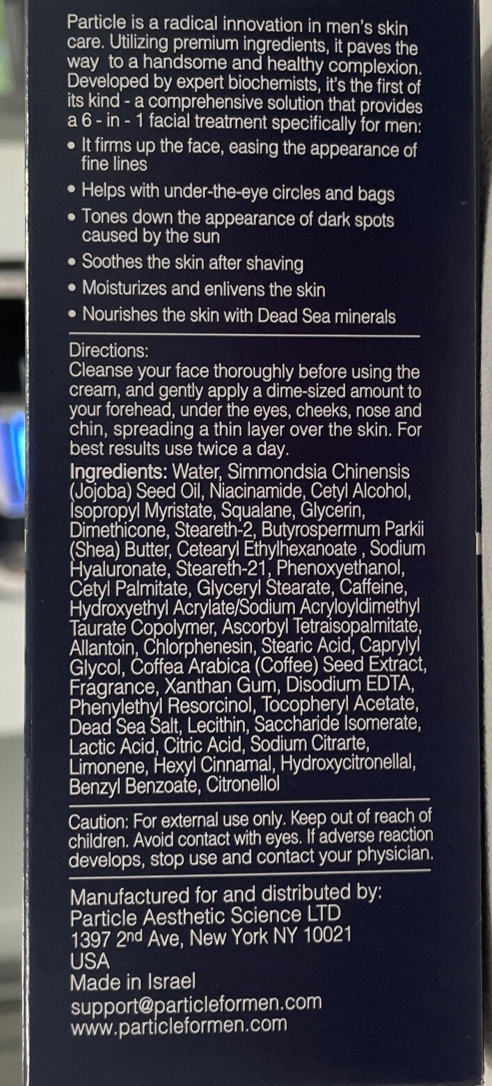 Particle Aesthetic Science for Men Face Cream Men's Formula Daily Care ...