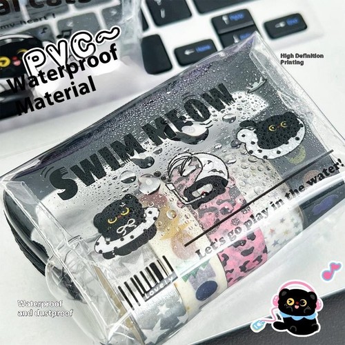 Transparent Kitten Coin Purse Fashion PVC Wallet Women Lipstick Keys ...