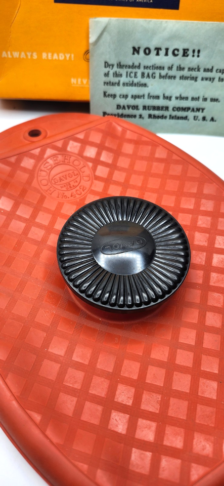 Vintage Davol Rubber Co USA Standard Ice Cap Bag #402 MCM Box | eBay