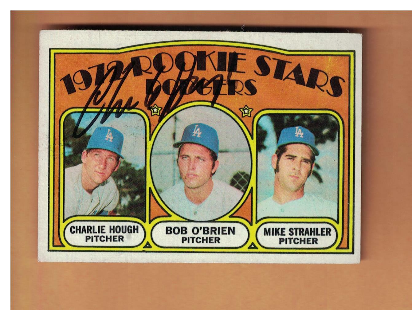 Charlie Hough AUTOGRAPHED 1972 TOPPS ROOKIE BASEBALL CARD SIGNED LOS ...