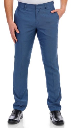 NICKEL & IRON Men's Solid Dress Pants Flex Slim Fit 34x30 BLUE *NEW ...