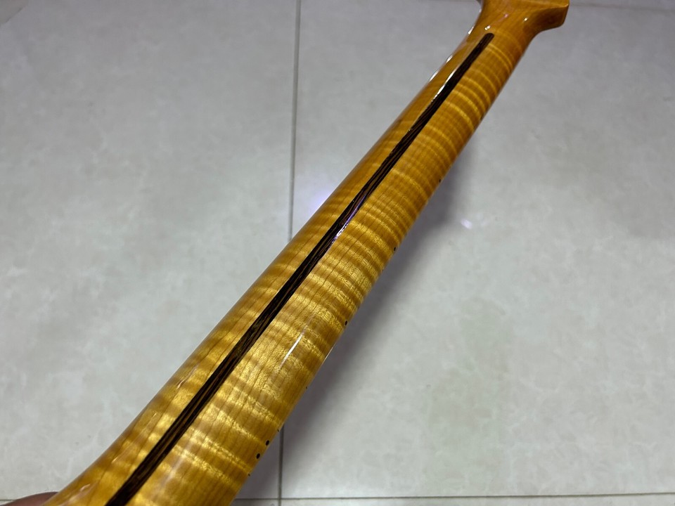 Gloss Flame Tiger Maple Electric Guitar neck 21 fret Maple Fingerboard ...