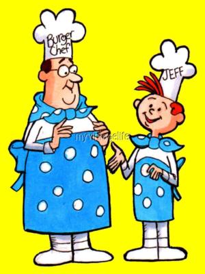 BURGER CHEF & JEFF HAMBURGERS 2" x 3" Fridge MAGNET vintage Art FAST ...