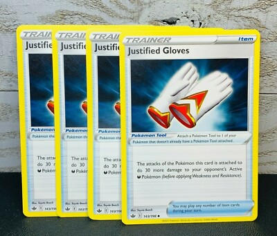 Justified Gloves143/198 Trainer Uncommon Pokemon Card Chilling Reign | eBay