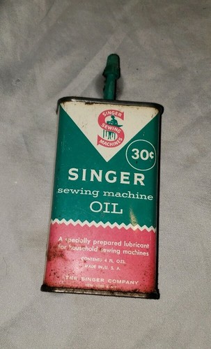 Antique Singer Sewing Machine Oil 30 Cent Can The Singer Company ...