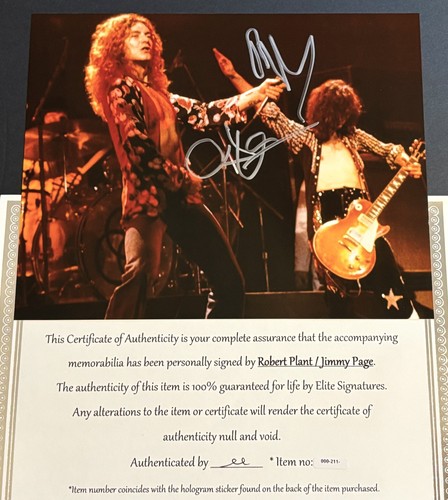 Robert Plant & Jimmy Page Signed 8x10 Photo Autographed, With COA Led ...