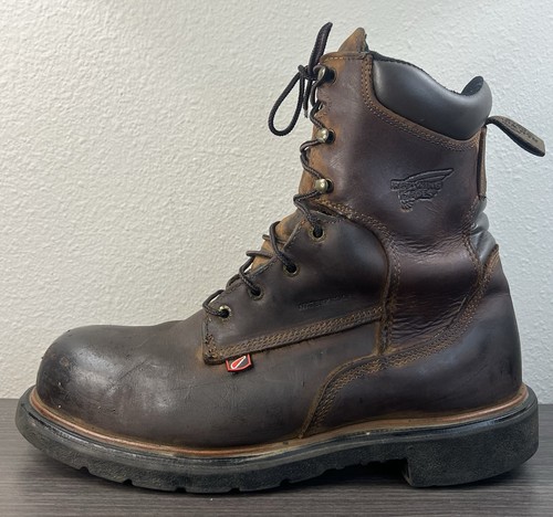 Red Wing 4200 Brown Leather Steel Toe Waterproof Work Boots Mens Size 9 ...
