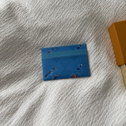 Louis Vuitton Lv Blue Lagoon Golf Monogram Leather Card Holder | eBay