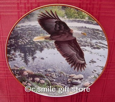 John Pitcher *SPRING ON THE RIVER* Hamilton Collector Eagle Bird plate ...