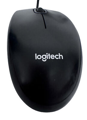 Logitech B100 MIN: M-U0026 Corded Wired Black Mouse Computer PC | eBay