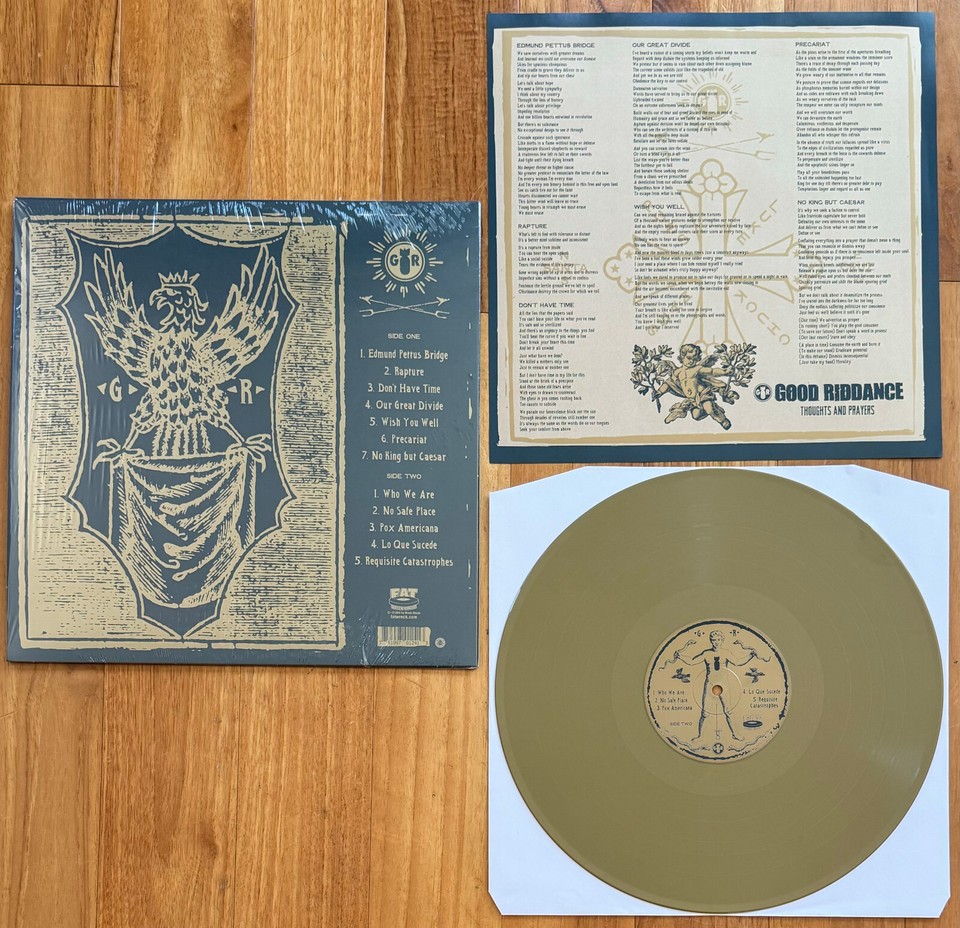 GOOD RIDDANCE Thoughts and Prayers GOLD VINYL LP (Tour Variant) nofx ...