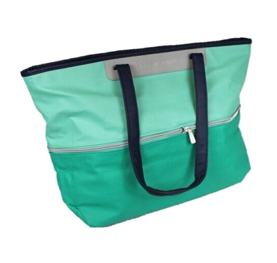 Tupperware Expandable Tote Bag w/ Handles & Magnetic Closure Large Blue ...