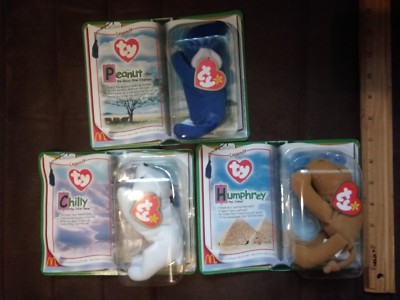 Ty Legends Chilly, Peanut And Humphrey Retired McDonald's Teenie Beanie ...