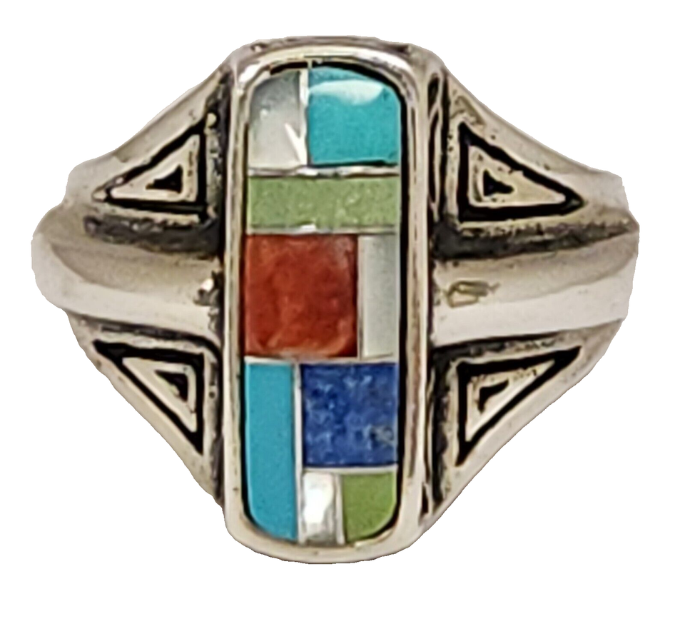 Carolyn Pollack Relios Inlaid Multi Gemstone 925 Sterling Silver Ring 5 ...