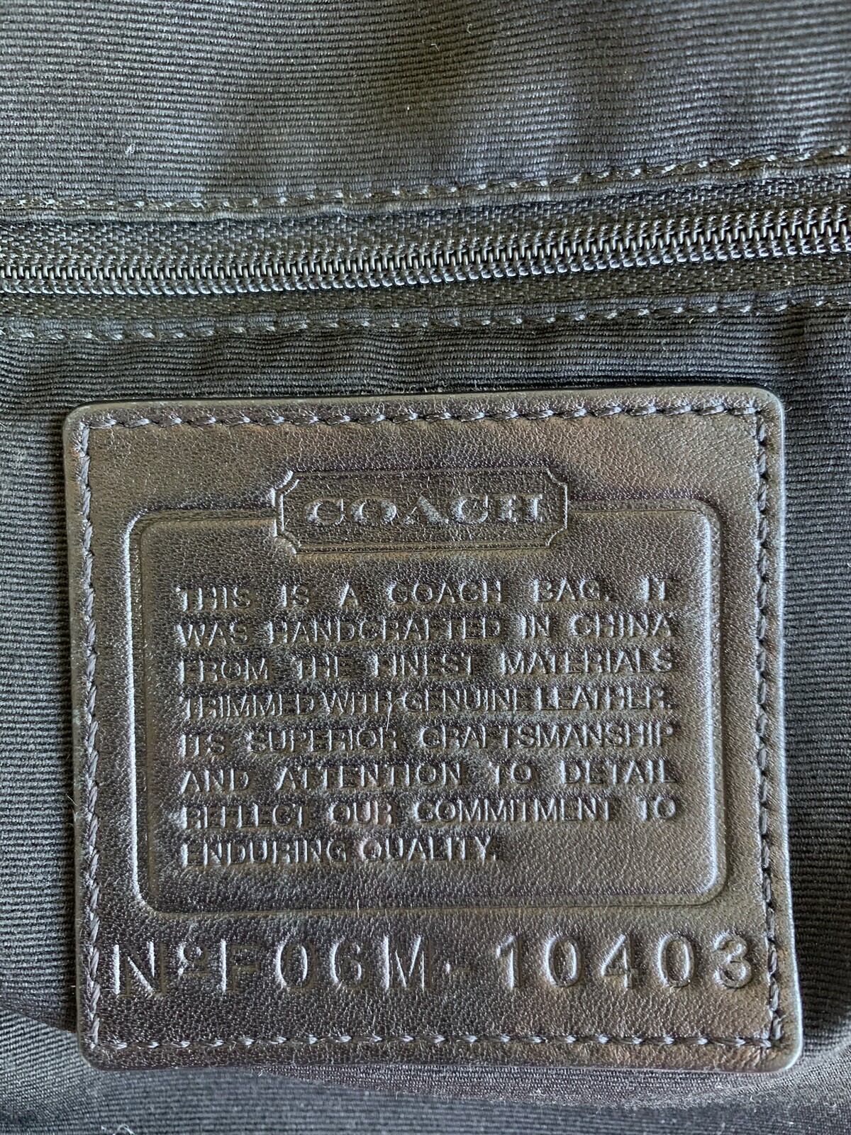 COACH 10403 BLACK JACQUARD LEATHER TRIM BRASS HDWRE S… - Gem