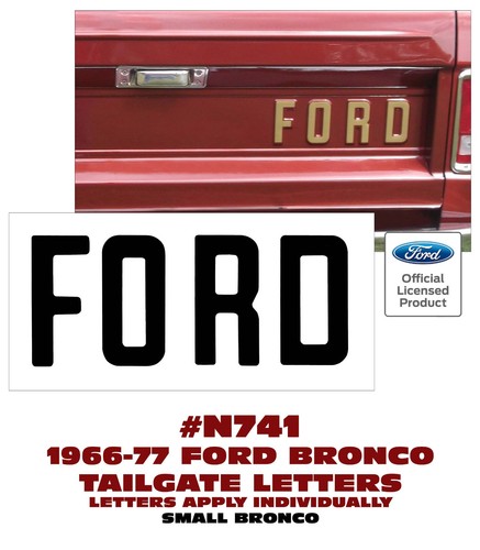 N741 1966 1967 1968 1969 1970 1972 1975 1976 1977 FORD BRONCO TAILGATE ...