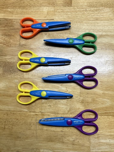 6 Edge Craft Kids Scissors Decorative Paper Scissors Set Safety Zig Zag ...