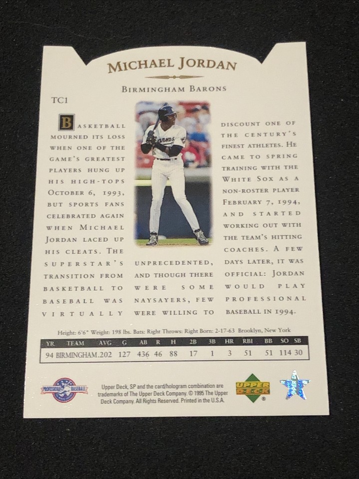 1995 SP Baseball MICHAEL JORDAN TIME CAPSULE FOIL DIE CUT ROOKIE SET ...