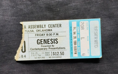 Vintage 1/20/1984 Genesis Concert Ticket Stub Mama Tour Tulsa Assembly ...