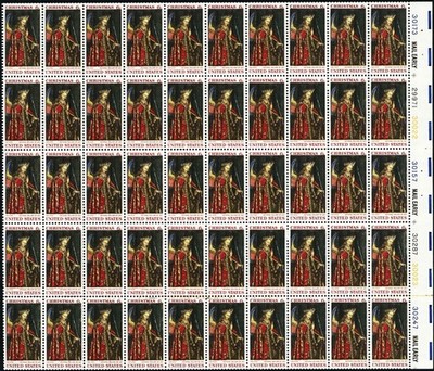 Angel Gabriel Christmas Sheet of Fifty 6 Cent Postage Stamps Scott 1363 ...