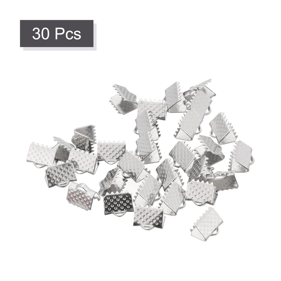 30pcs Crimping End Tape Clamps, 8.5mm Weft Tip Stainless Steel ...