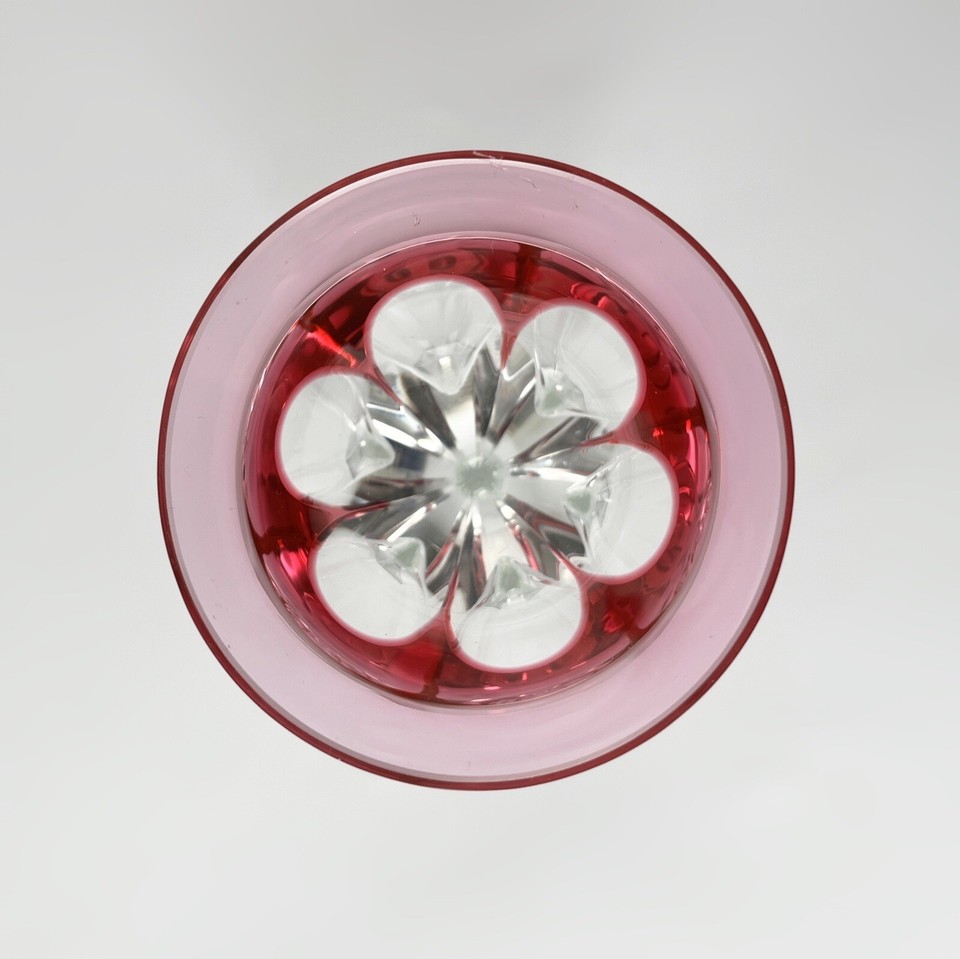 MOSER CRYSTAL WINE Pink CUT TO CLEAR wine glass | eBay