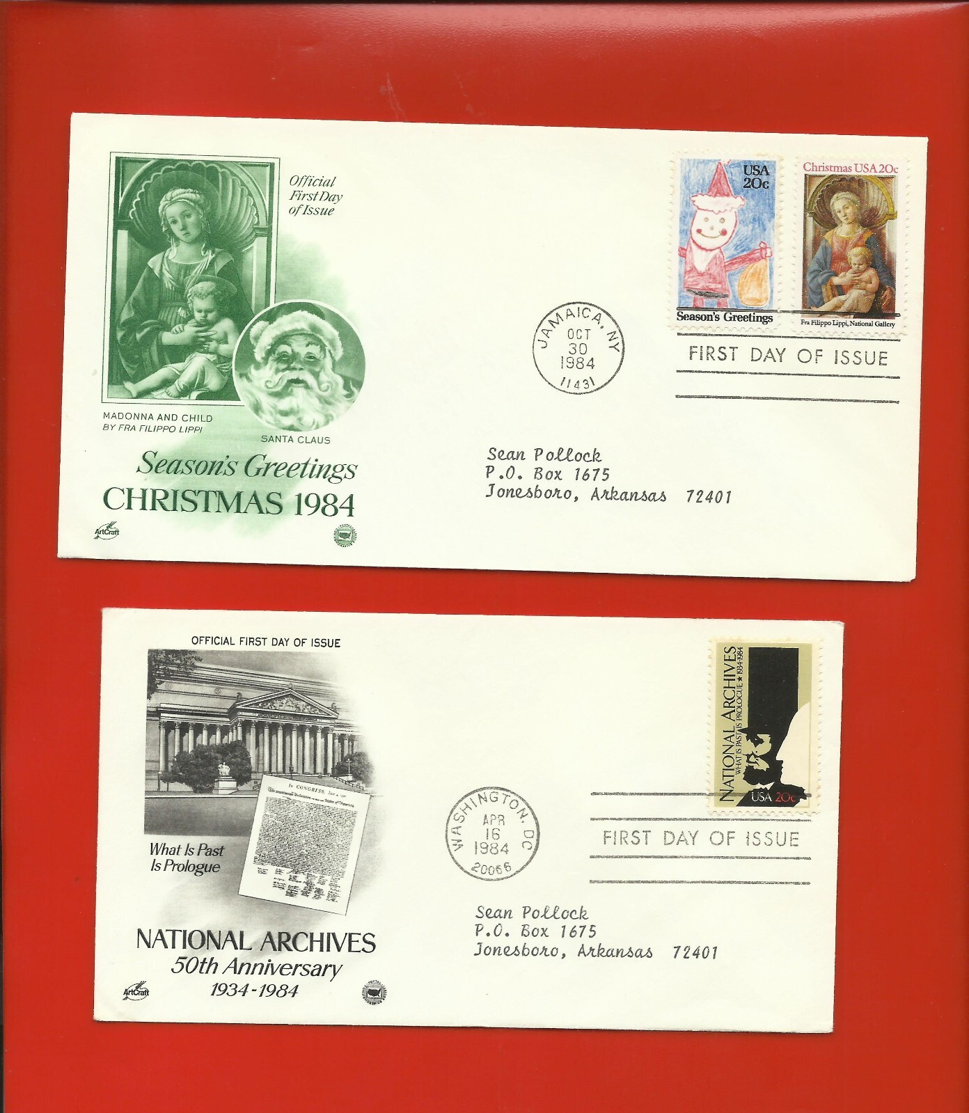 US 1984 FIRST DAY COVERS, FDC, ARCHIVES 50th, # 2081, CHRISTMAS, # 2107 ...