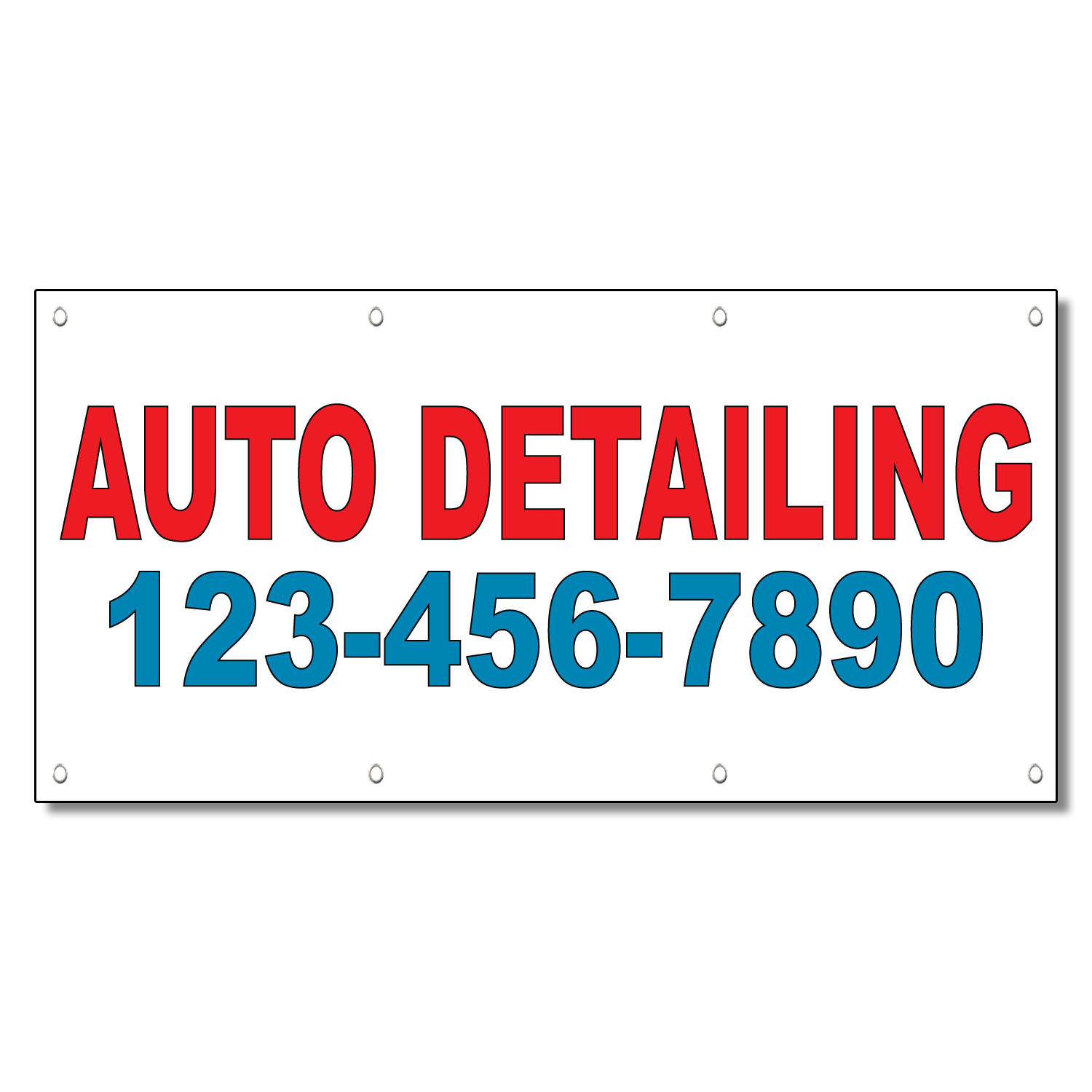 Auto Detailing 123-256-87890 Custom Red Auto Car Repair Shop Vinyl ...