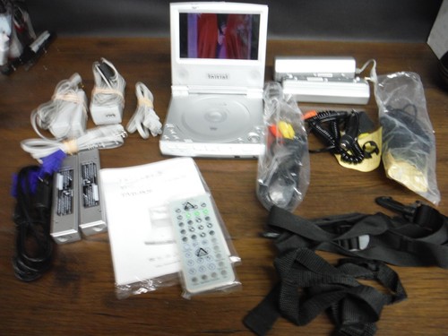 Initial Portable DVD Player DVD-5820 bundle TESTED WORKING 2 batteries ...