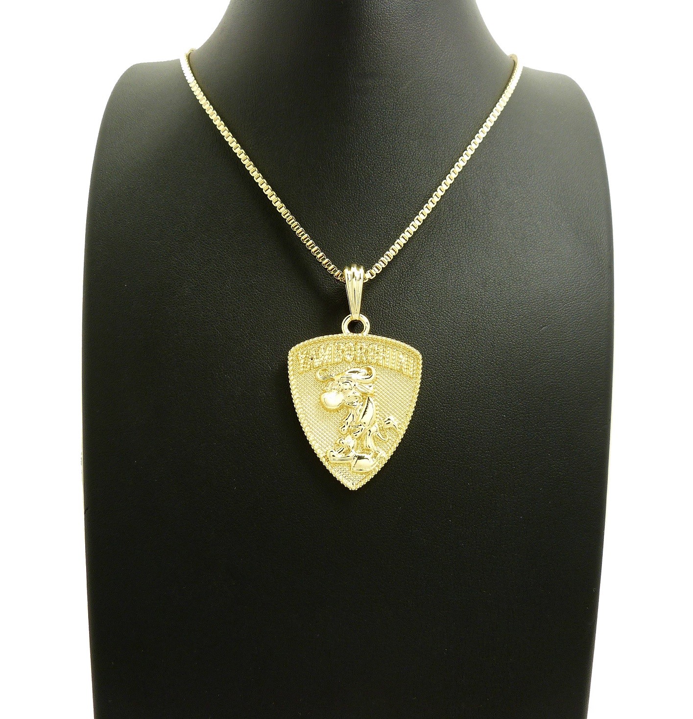 NEW YAMBORGHINI PENDANT & 24" BOX/CUBAN/ROPE CHAIN HIP HOP NECKLACES ...