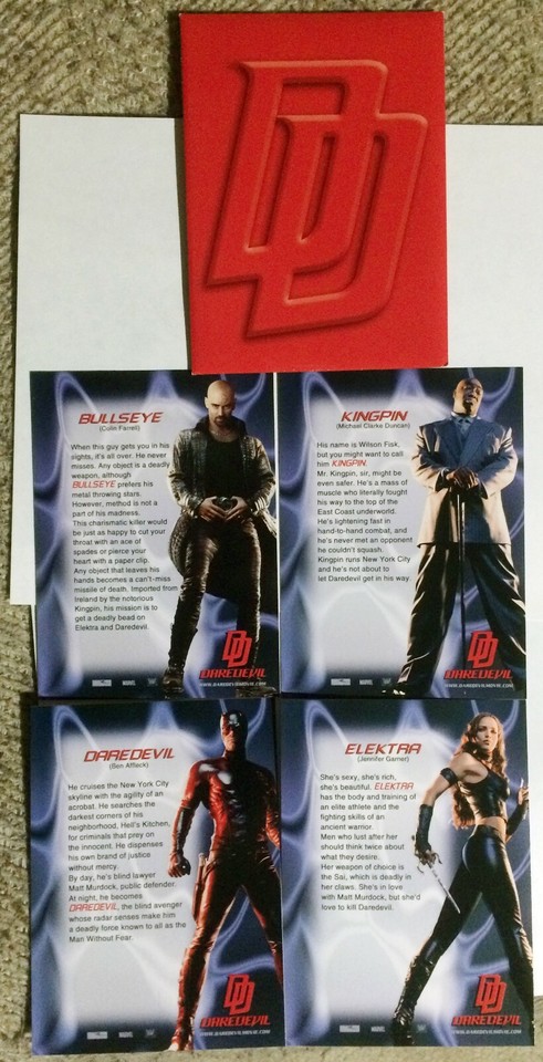 Daredevil 2003 Movie PROMO Cards SET Slipcase Set Ben Affleck Jennifer ...
