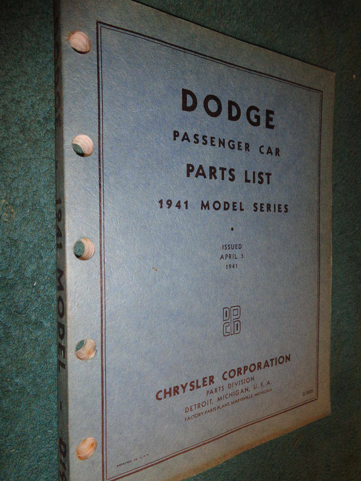 1941 DODGE CAR PARTS CATALOG / ORIGINAL MOPAR BOOK! | eBay