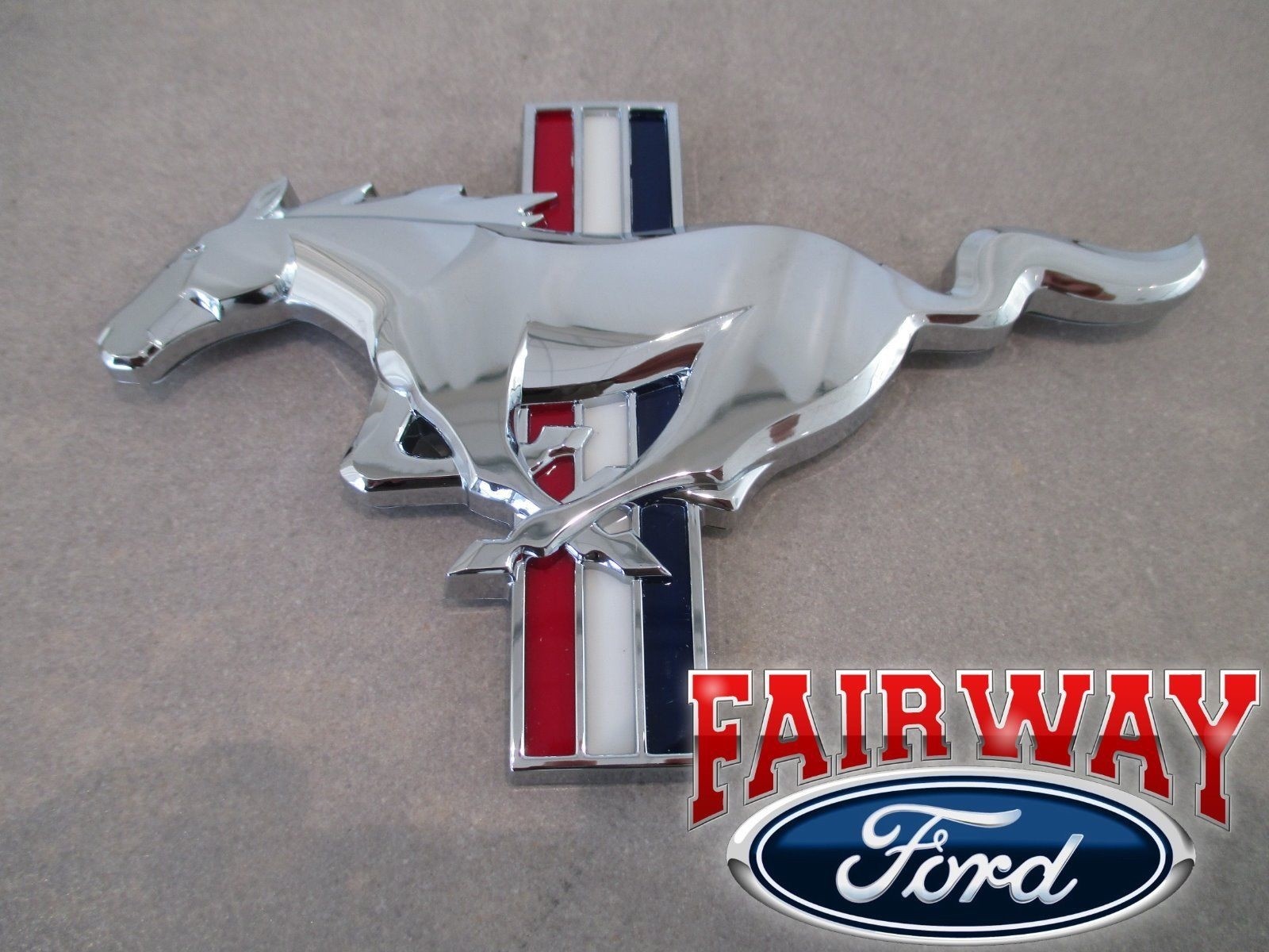 15 thru 17 Mustang OEM Ford California Special Chrome Tri-Bar Pony ...