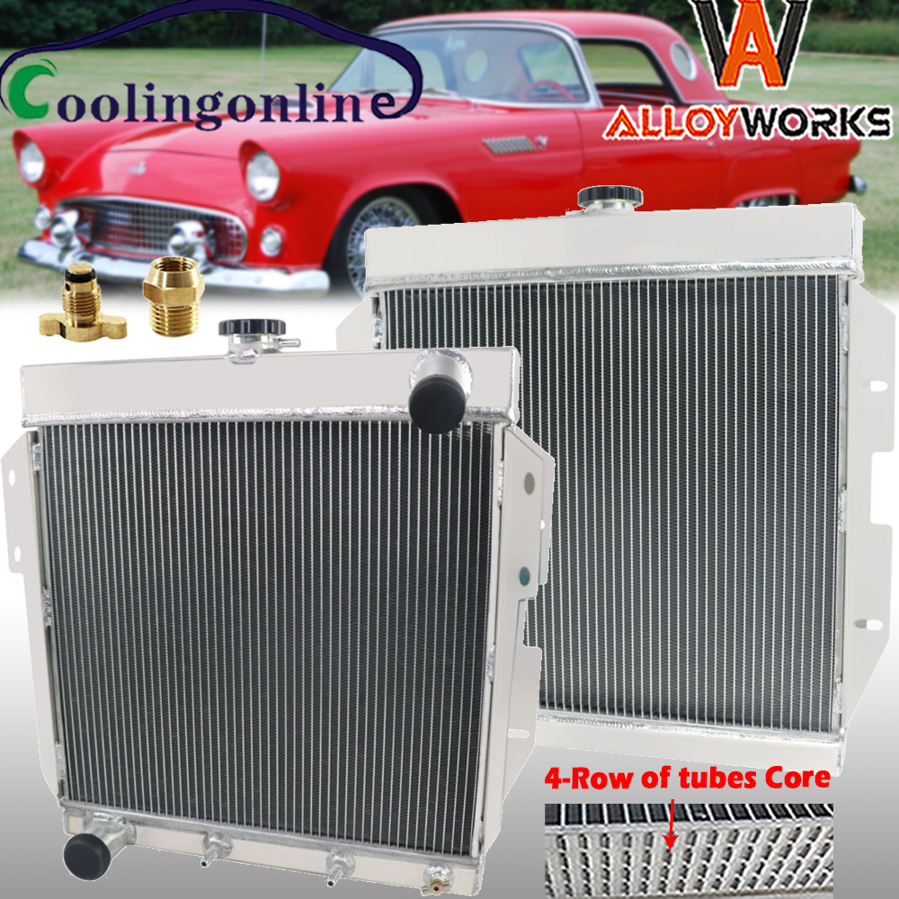 4Row AA5052 Aluminum Radiator For 1955-1957 Ford Thunderbird Series 4 ...