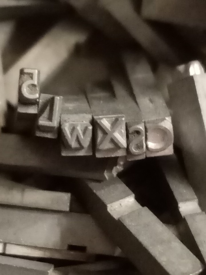 Antique Vintage Metal Letterpress Type Newspaper Print Block Letters ...