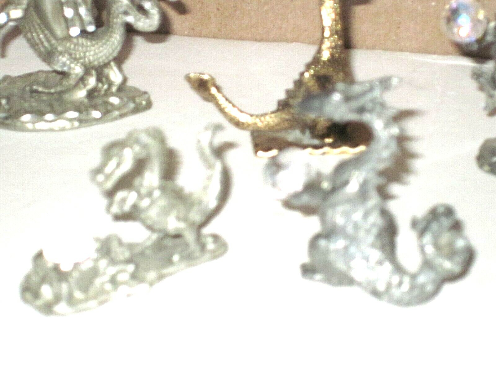 lot 9 Vintage Mini Fantasy Figurines w/Gem Mini wizard dragon fairy ...