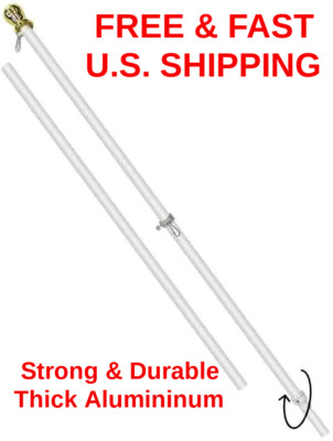 FLAG POLE 2 Section Aluminum Spinning Stabilizer 6 Foot Spins Freely NO ...