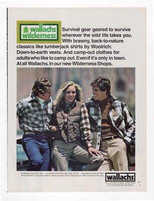 1970s mag print ad wallachs wilderness outdoor fashion pretty people ...