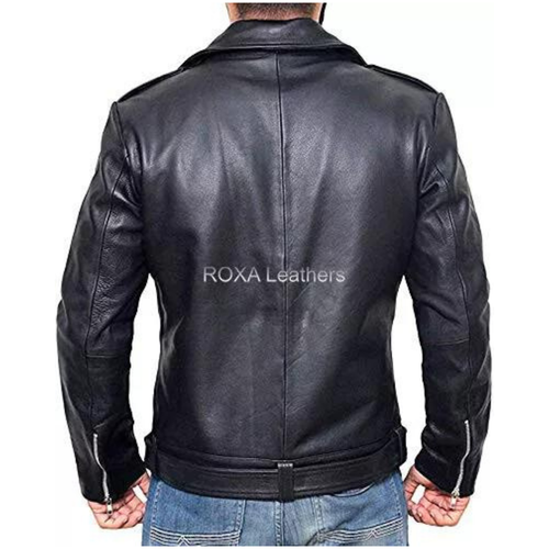 Negan Brando Biker Black PU Leather Jacket Motorcycle for Men | eBay