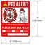 3 PET ALERT Sign Fire Rescue Personnel to Save Dog Cat Bird Vinyl ...