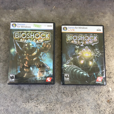 Lot of BioShock 1 and 2 Video Game (PC, 2010) For Windows Case, Disc ...