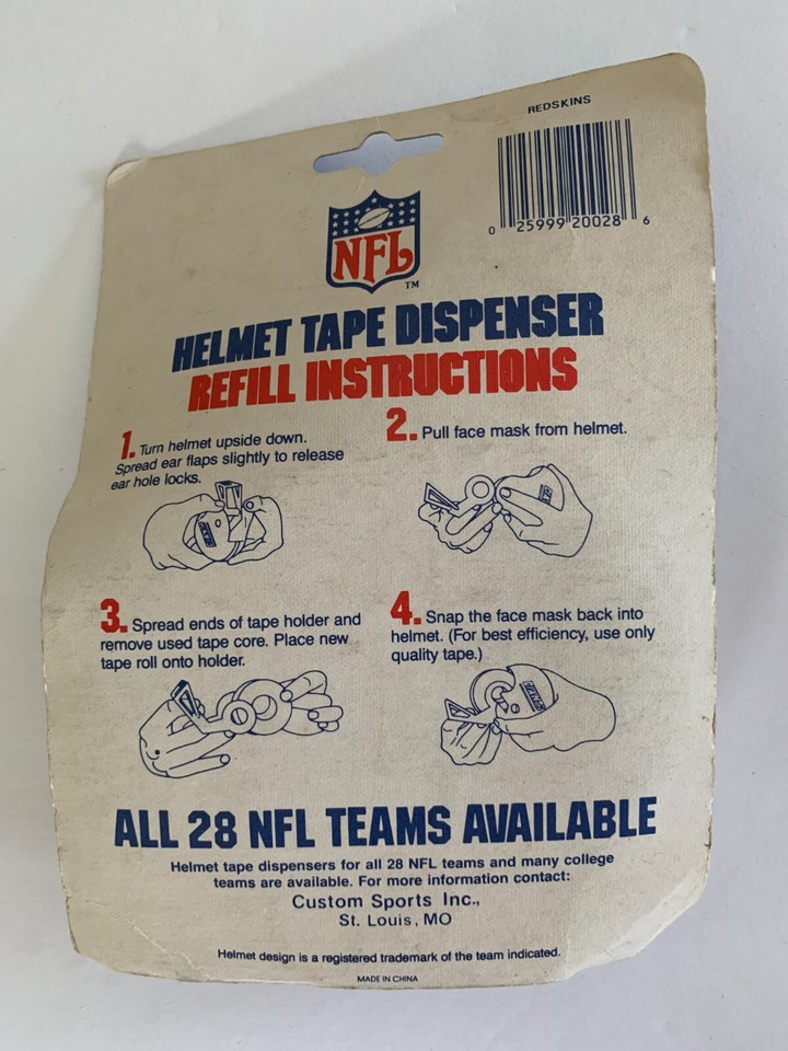 NFL Football Helmet Refillable Tape Dispenser with Tape Washington ...