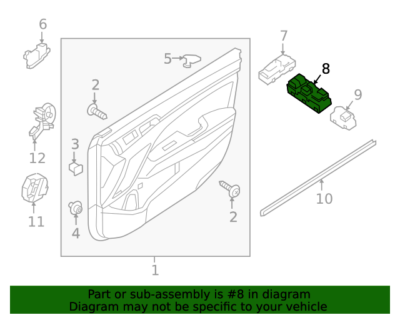 Hyundai 93570-F2000-4X Front Left Door Main Window Switch for 20-21 ...