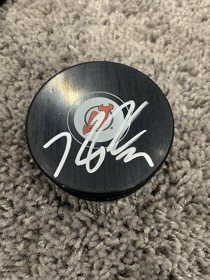 KYLE PALMIERI New Jersey Devils SIGNED Autograph Official Logo Puck w ...