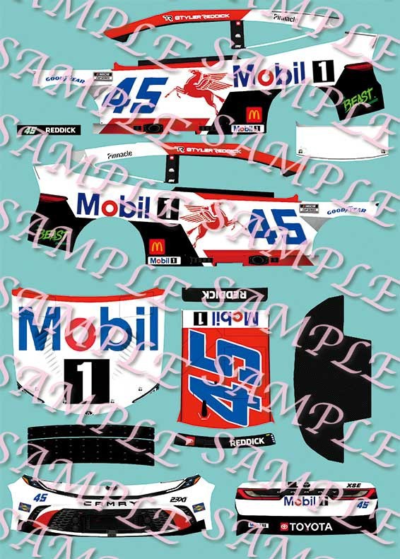 2025 Tyler Reddick Mobil 1 1/64 Peel& Stick Decals | eBay