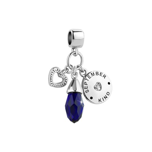 September Birthstones Love Heart Dangle Charm fits Charms Bracelets ...