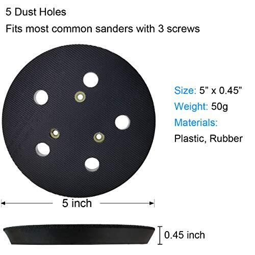 5 Inch 5 Hole Hook and Loop Sanding Pad For Porter Cable 333 and 333VS ...