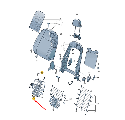 Genuine Volkswagen Lumbar Support Mount Kit 8S8-898-955 for sale online ...